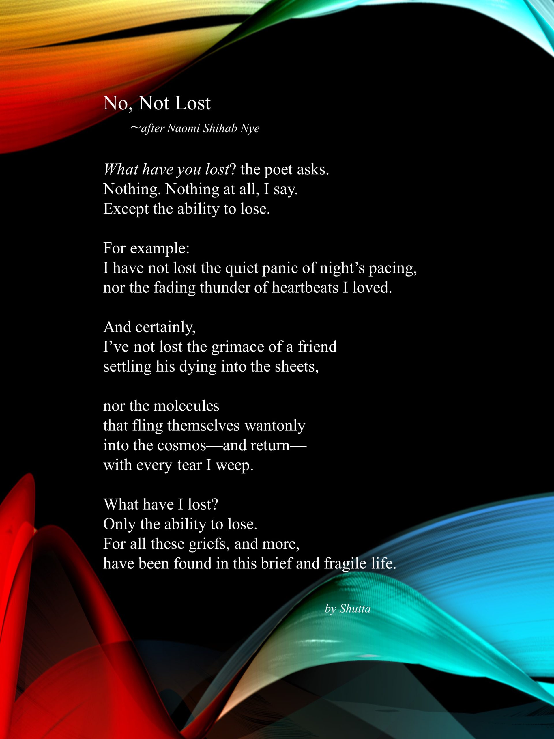 What Have You Lost? the Poet Asks | Shutta Crum