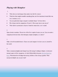 Metaphor Exercises | Shutta Crum